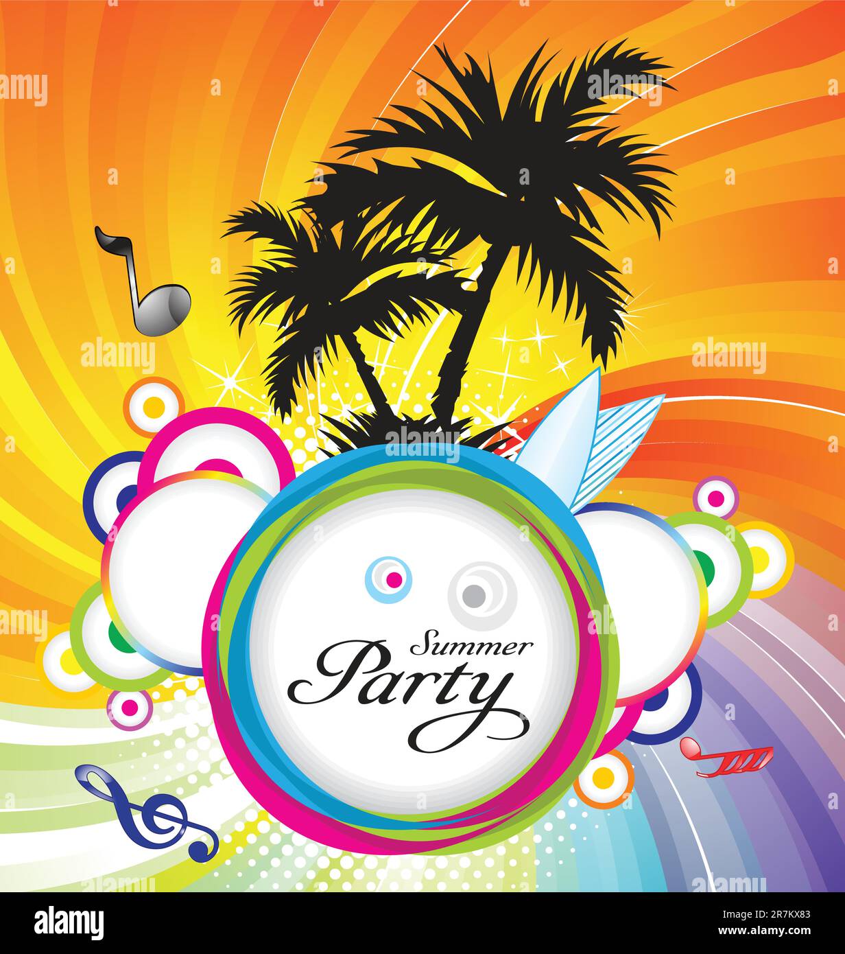 abstract summer party background vector illustration Stock Vector Image ...