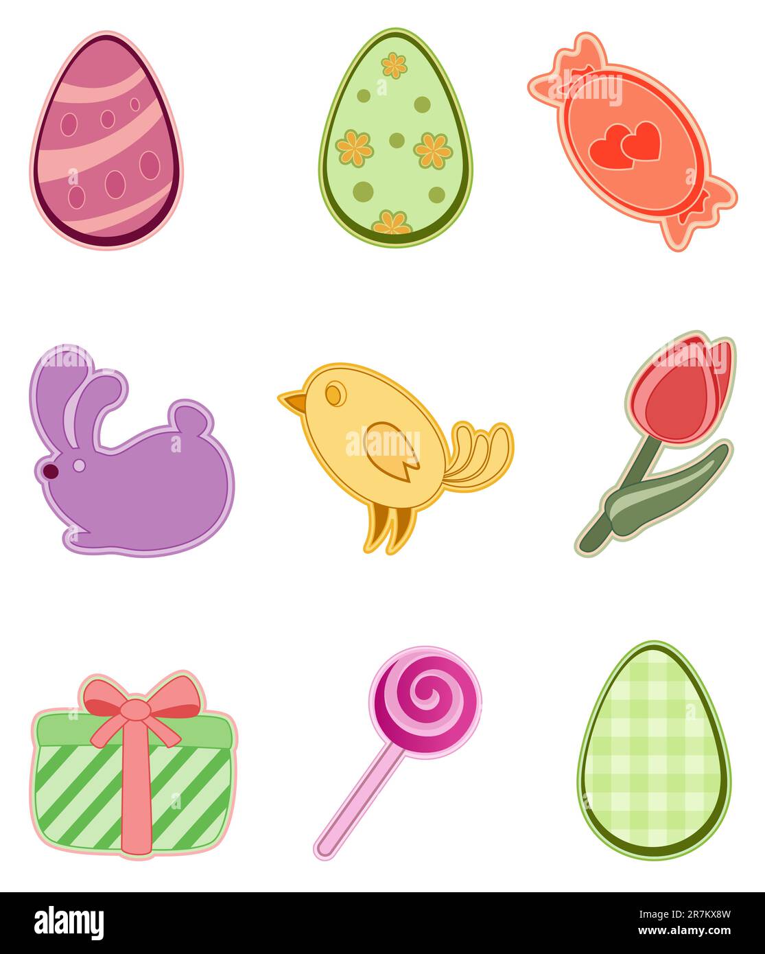 set of colored Easter icons Stock Vector Image & Art - Alamy