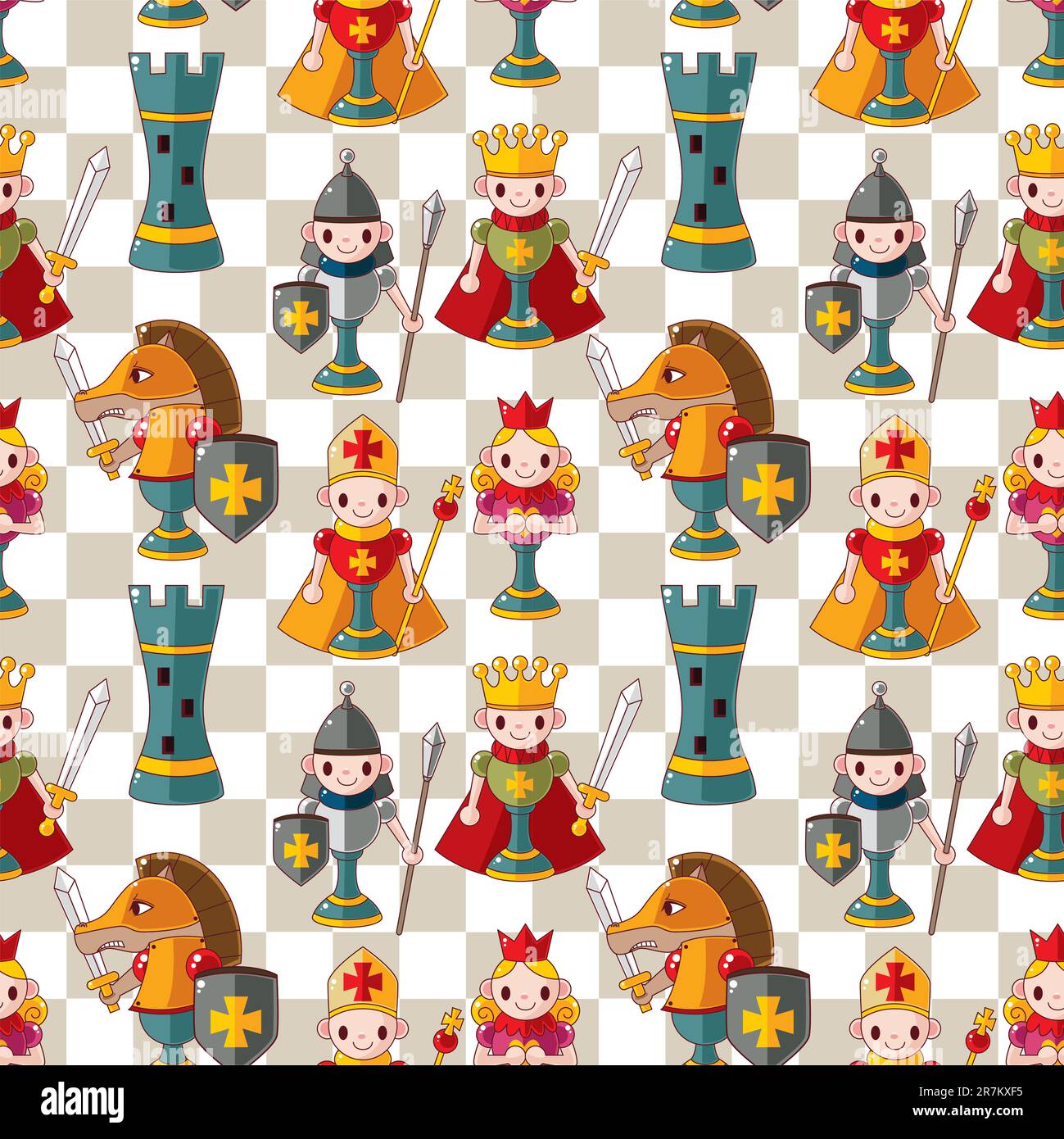 cartoon chess seamless pattern Stock Vector Image & Art - Alamy