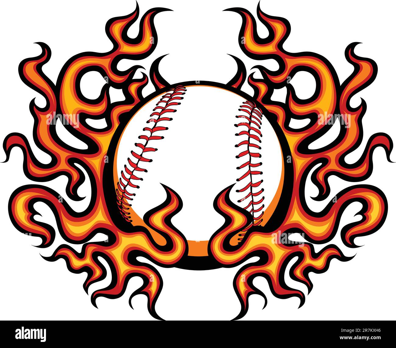 Vector baseball ball fire Cut Out Stock Images & Pictures - Alamy