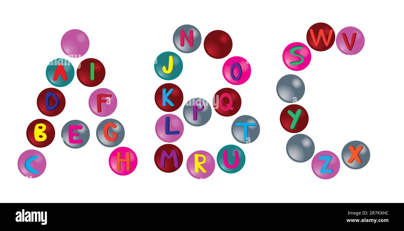 Vector illustration alphabet letters on the buttons Stock Vector Image ...