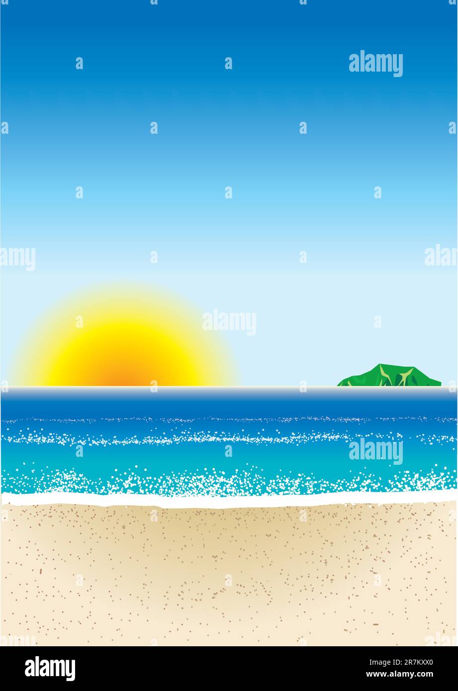 Background view sunrise sea Stock Vector Images - Alamy