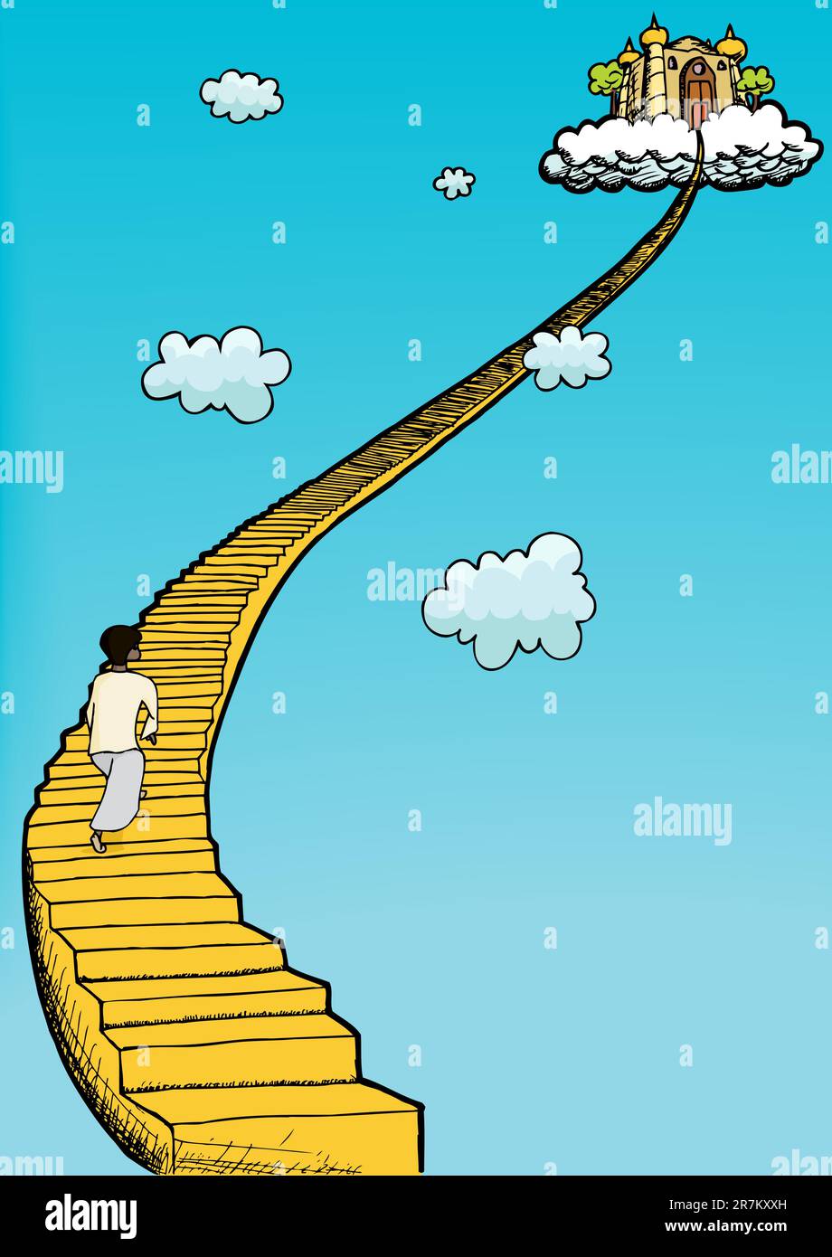 Golden steps to heaven Stock Vector Images - Alamy