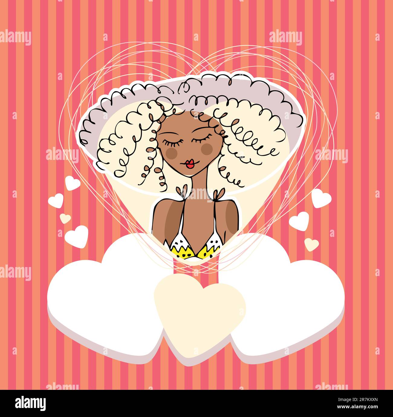 Girl Greeting card design Stock Vector Image & Art - Alamy
