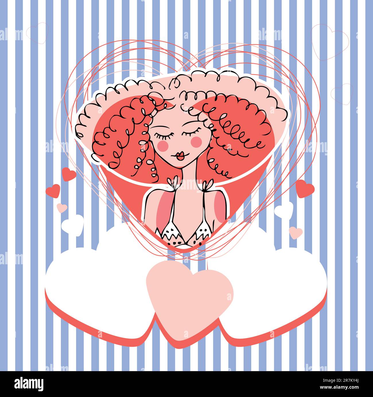 Girl Greeting card design Stock Vector Image & Art - Alamy