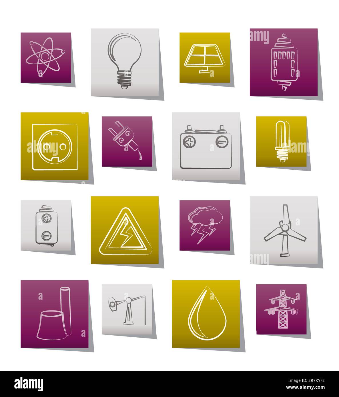 Power and electricity industry icons - vector icon set Stock Vector ...