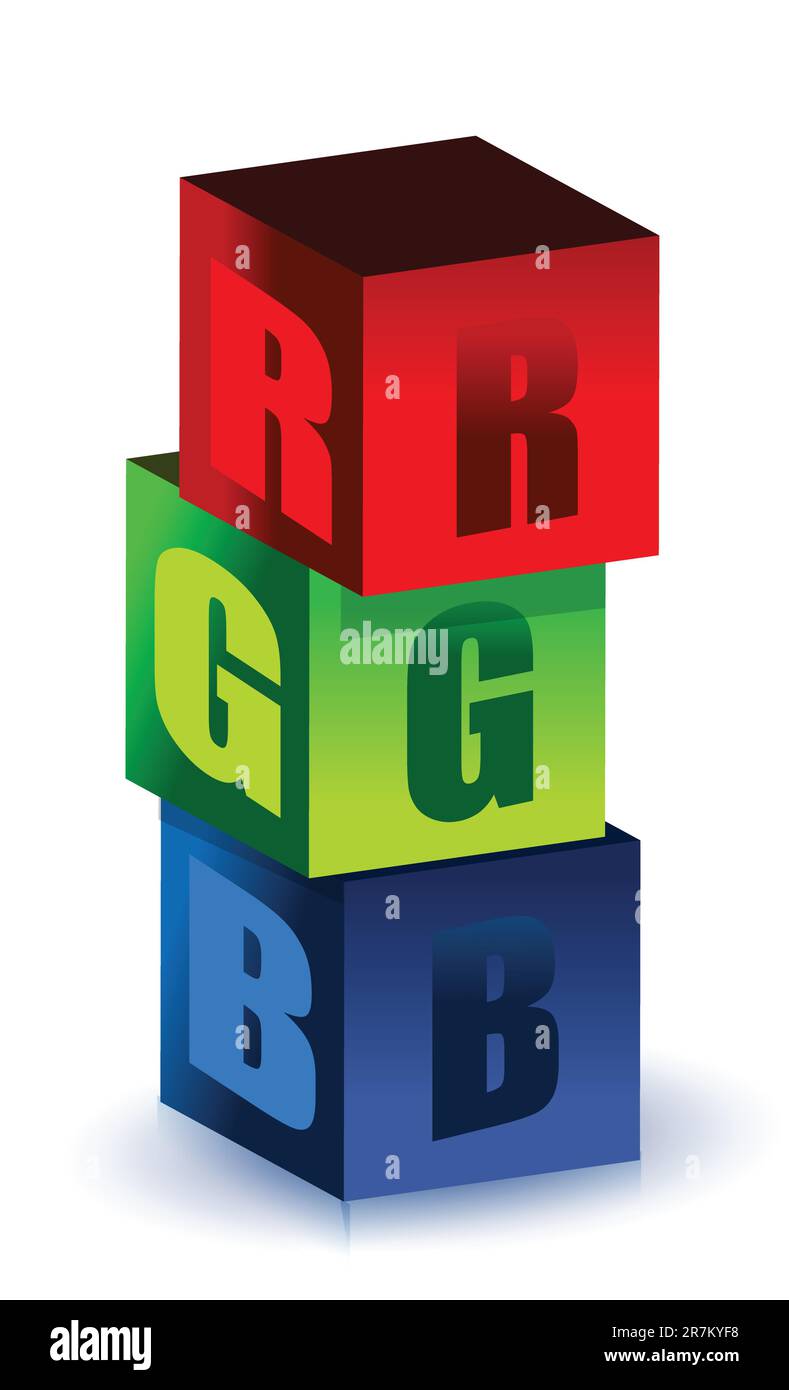 RGB illustration boxes isolated over a white background Stock Vector ...