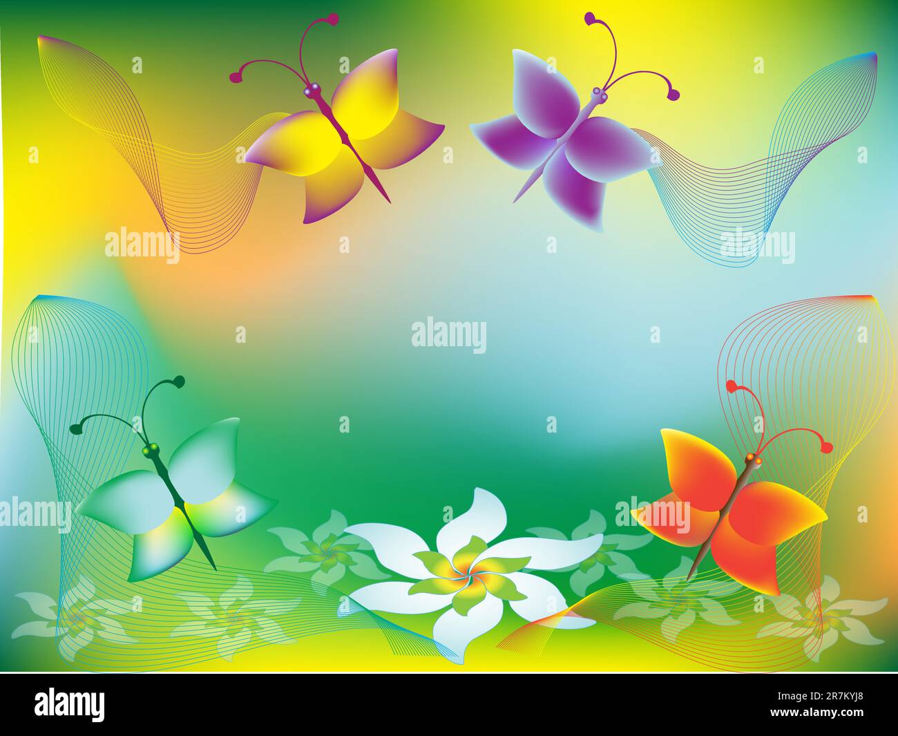 vector flower background with butterfly Stock Vector Image & Art - Alamy