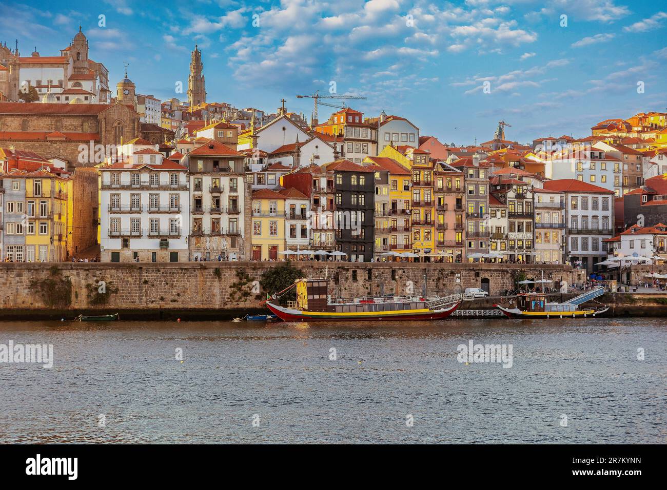 An aerial view of the port city of Porto, Portugal, shows its ...