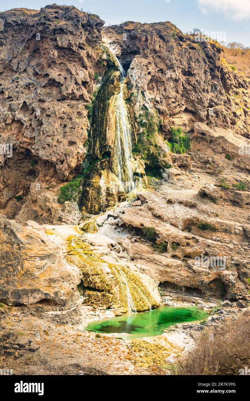 Wadi Darbat waterfalls near Salalah, Dhofar governorate, Oman Stock ...
