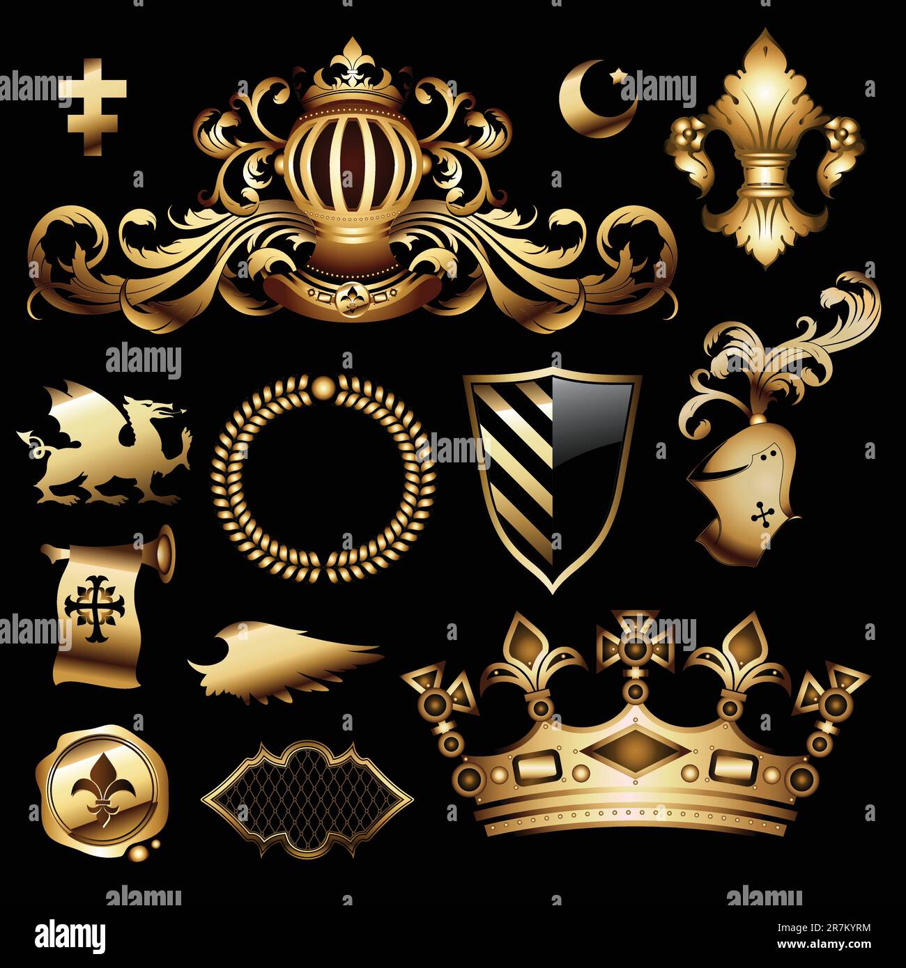 Detail of royal coat of arms Stock Vector Images - Alamy