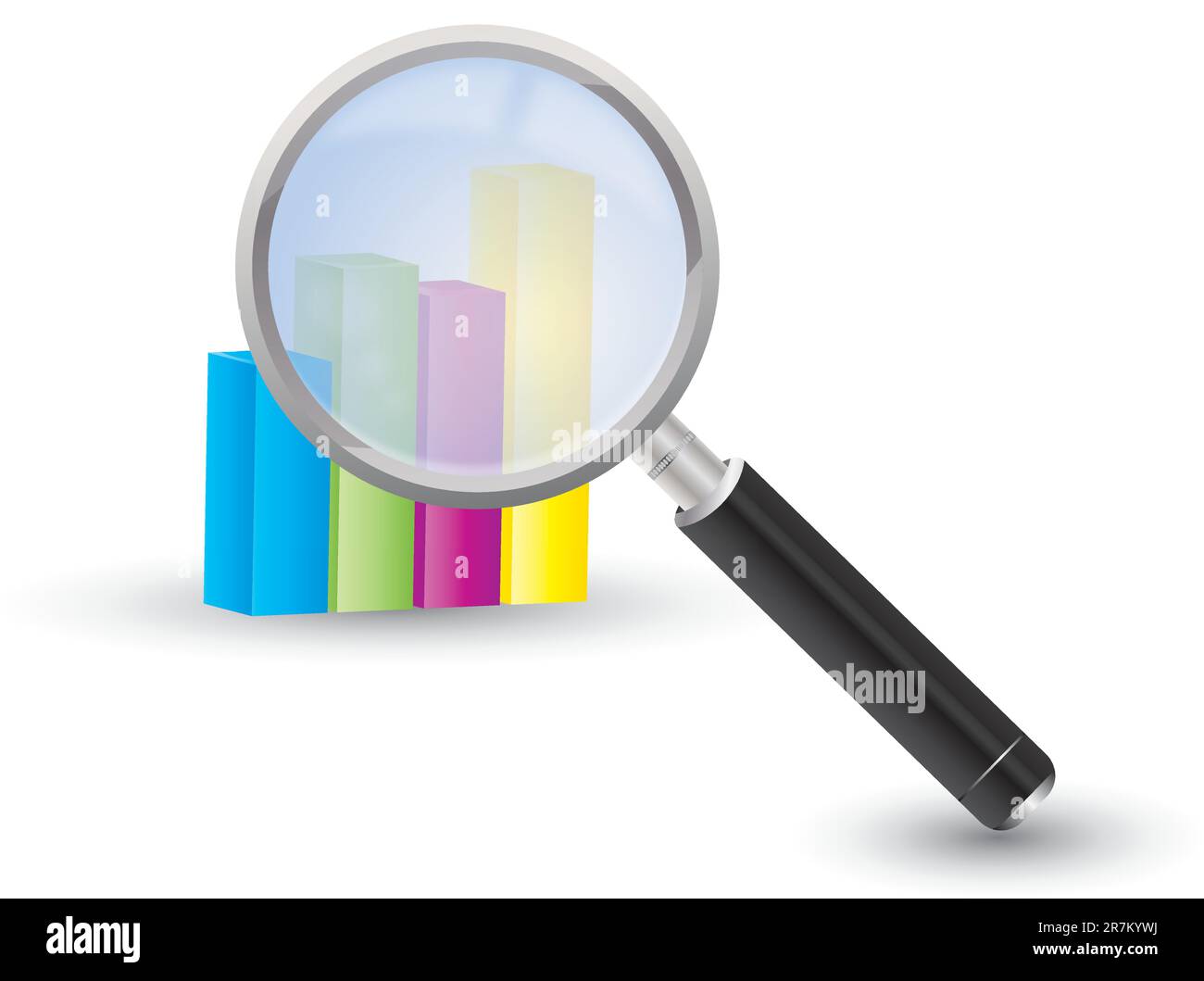 Graph magnifying glass Stock Vector Images - Alamy