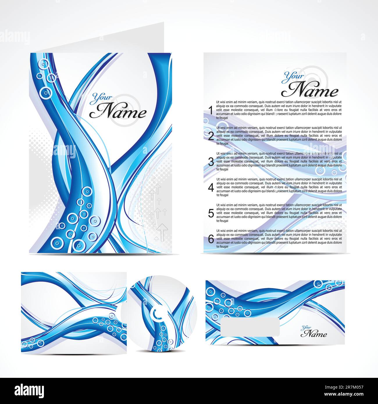 abstract blue wave brochure vector illustration Stock Vector Image & Art - Alamy
