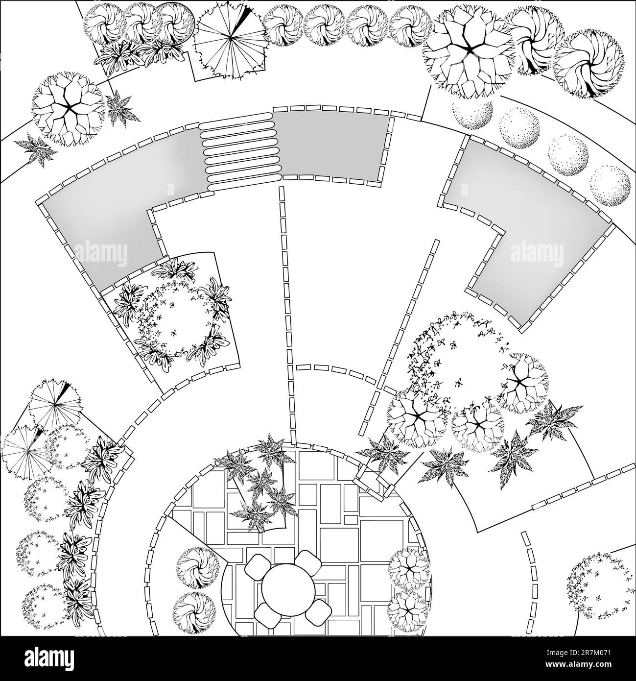 Landscape design plan Black and White Stock Photos & Images - Alamy
