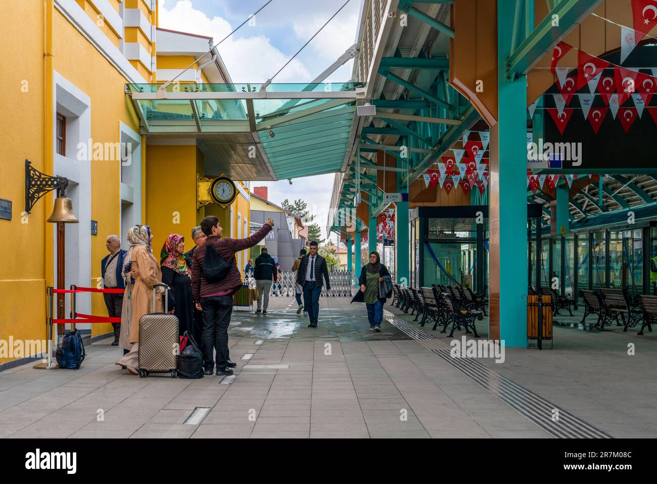Sivas, Turkey - May 7 2023: Saying goodbye at the train station and ...