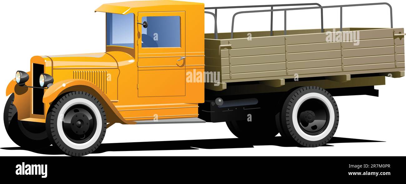 Vector retro lorry isolated. (Simple gradients only - no gradient mesh ...