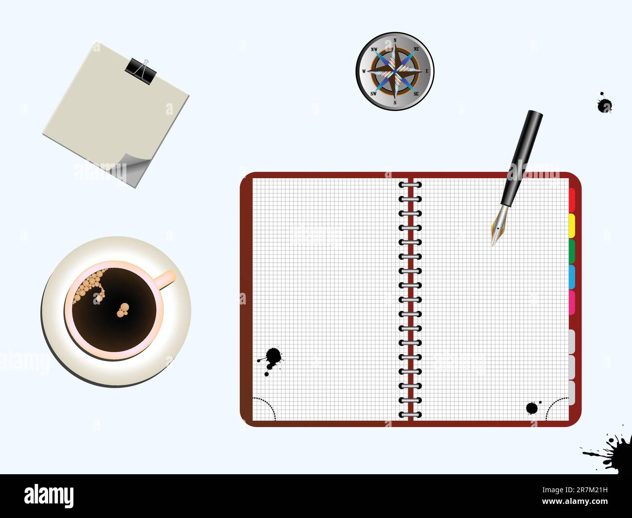 office arrangement, abstract vector art illustration; image contains ...