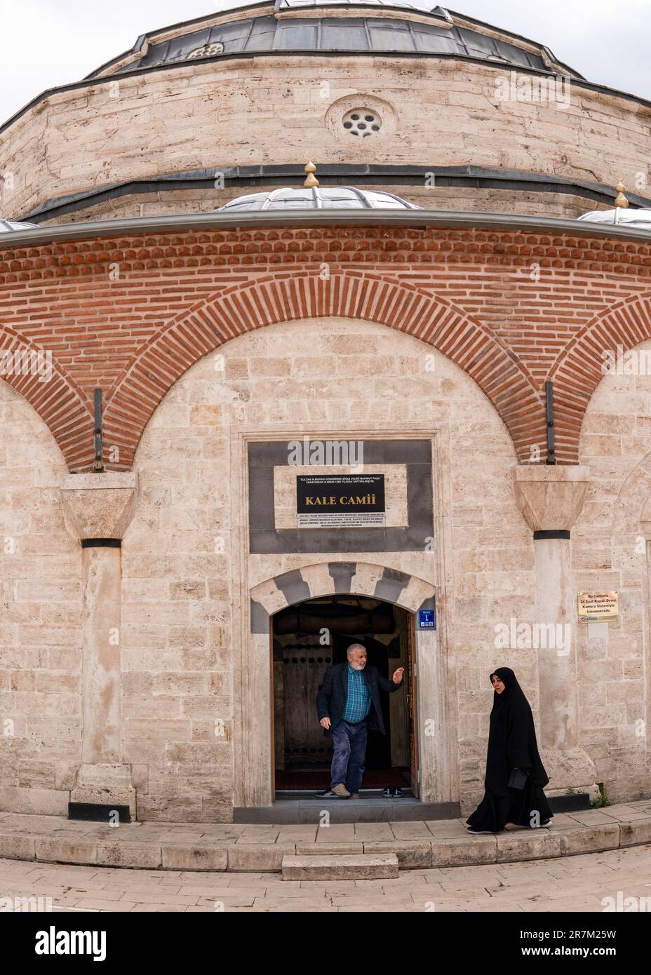Sivas, Turkey - May 7 2023: Facade of old Kale Mosque with muslim ...