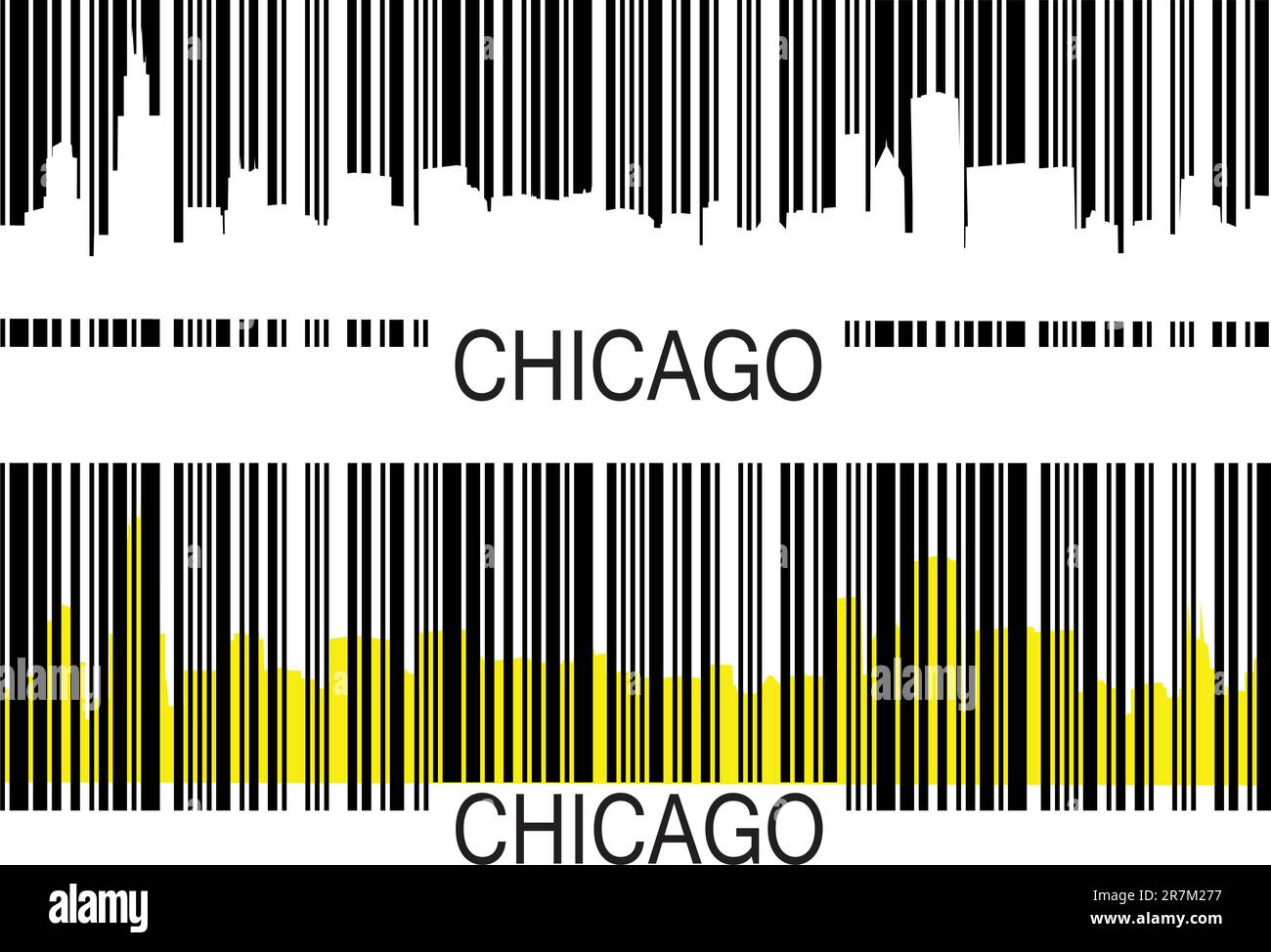 Chicago skyline barcode Stock Vector Image & Art - Alamy