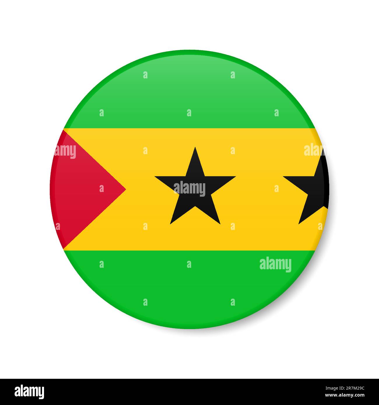 Sao Tome and Principe circle button icon. Saint Thomas and Prince round ...
