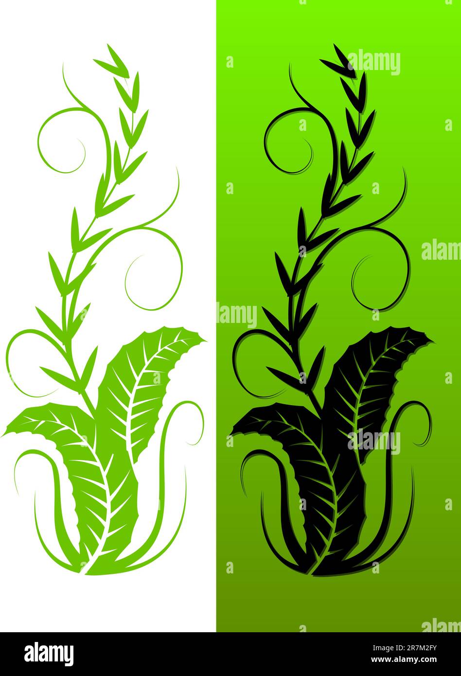 Leave vertical Stock Vector Images - Alamy
