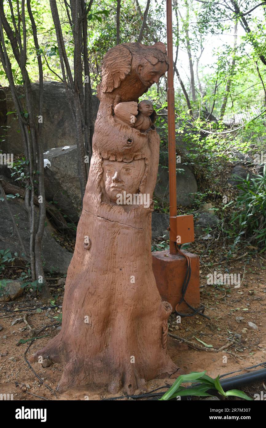 Cement plaster sculpture. Shilparamam Sculpture Park, Hyderabad, Telangana, India Stock Photo ...