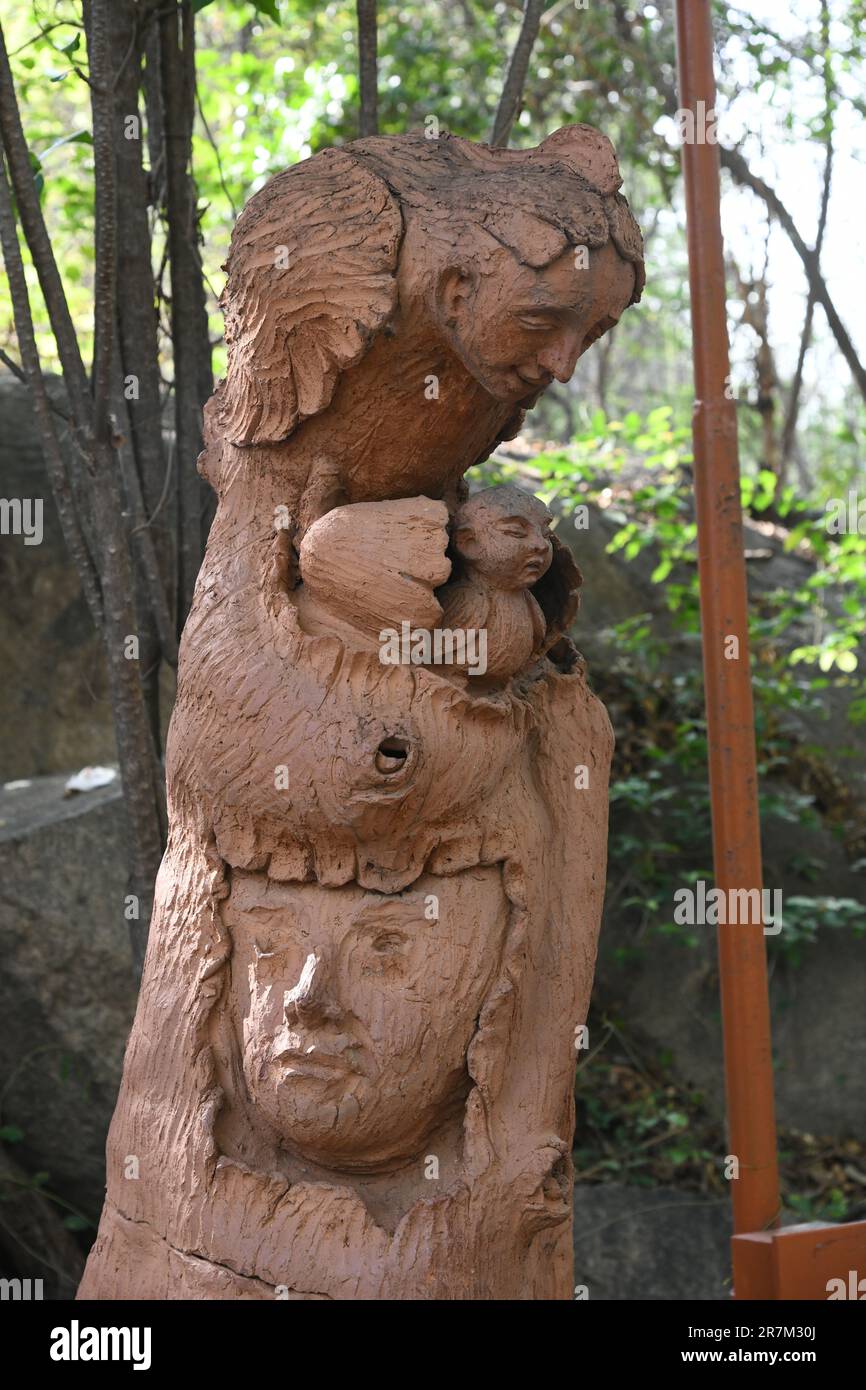Cement plaster sculpture. Shilparamam Sculpture Park, Hyderabad, Telangana, India Stock Photo ...