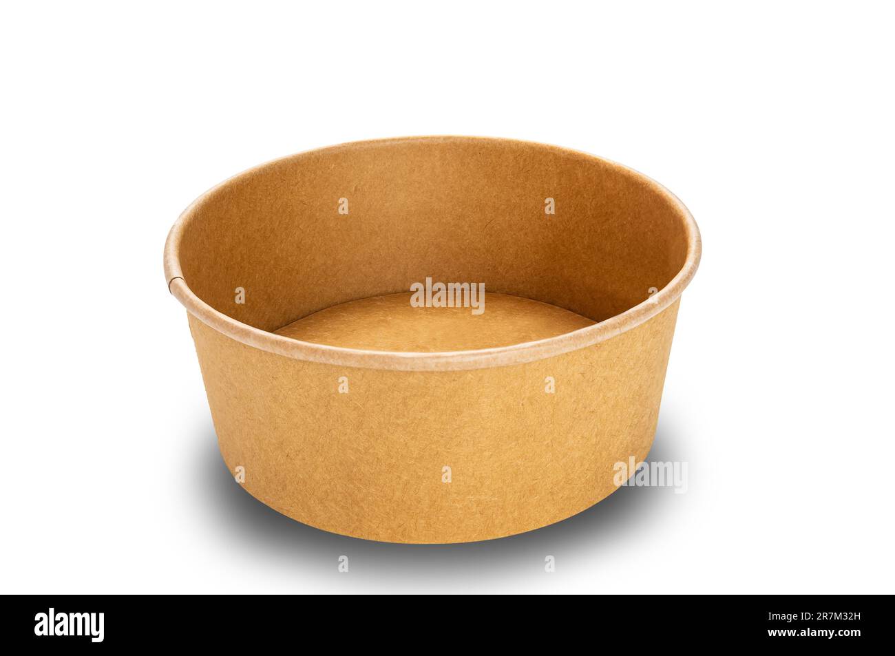 Side view closeup of new empty single brown paper bowl isolated on ...
