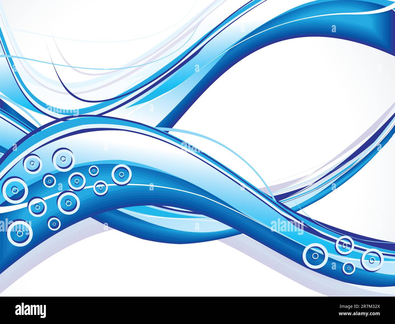 abstract blue wave background with circle vector illustration Stock ...