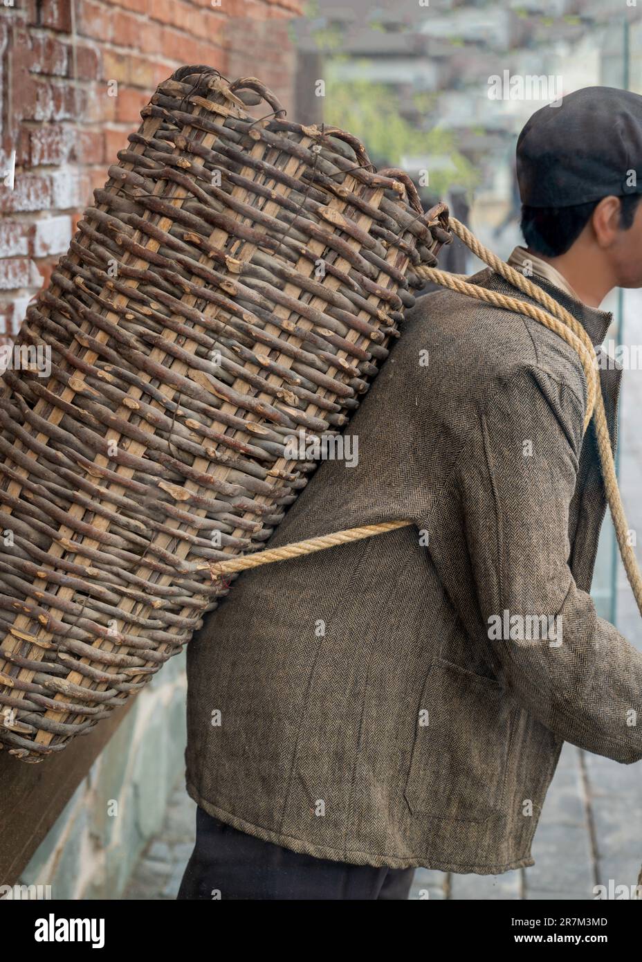 Big basket used to carry loads on the back in ancient times Stock Photo ...