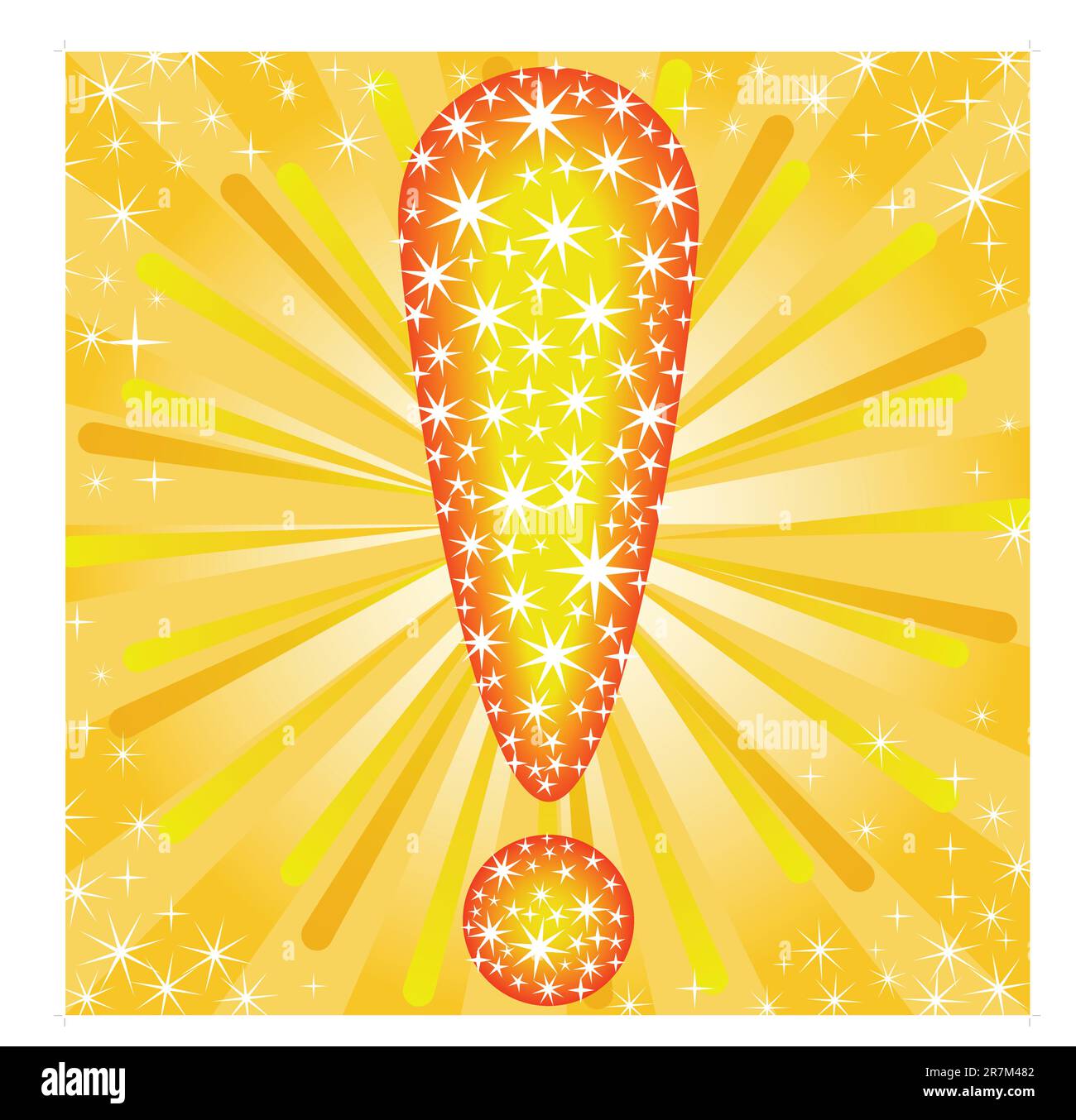 glittering exclamation mark on a gold star background Stock Vector ...
