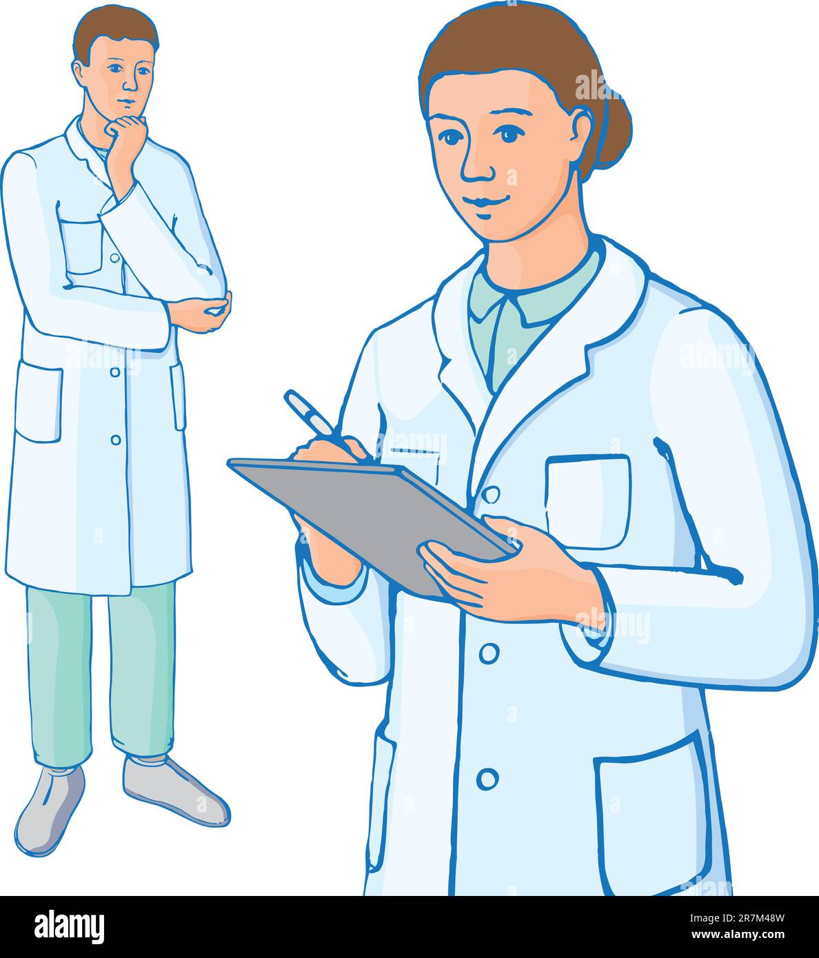 Male female doctors work Stock Vector Images - Alamy