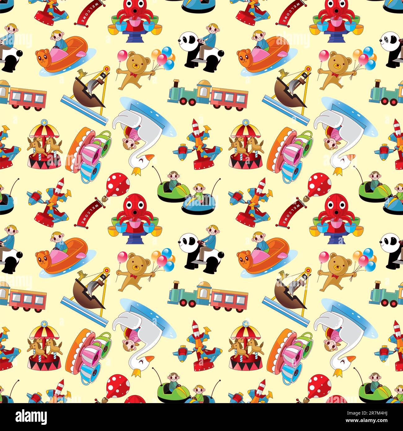 cartoon playground seamless pattern Stock Vector Image & Art - Alamy