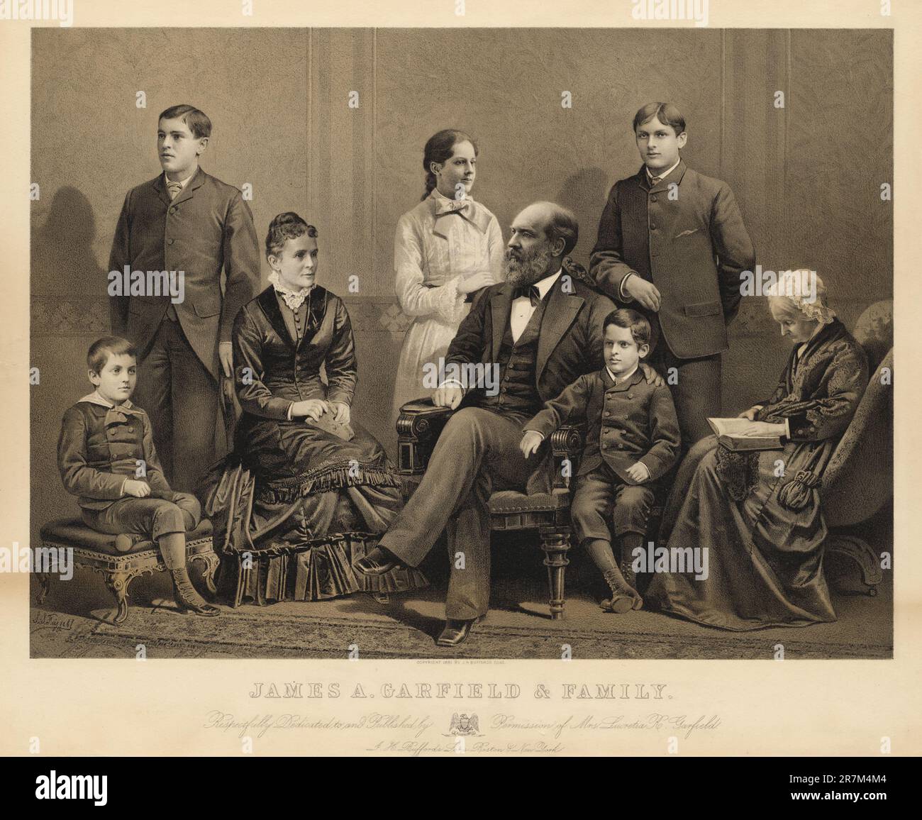 James Garfield and Family 1881 Stock Photo - Alamy