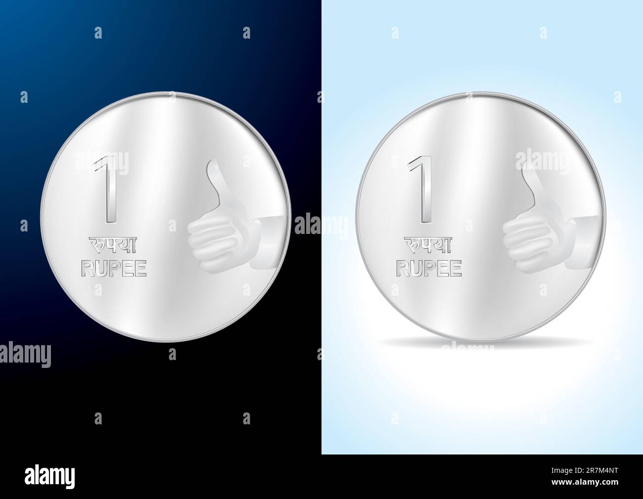 Indian one rupee Stock Vector Images - Alamy