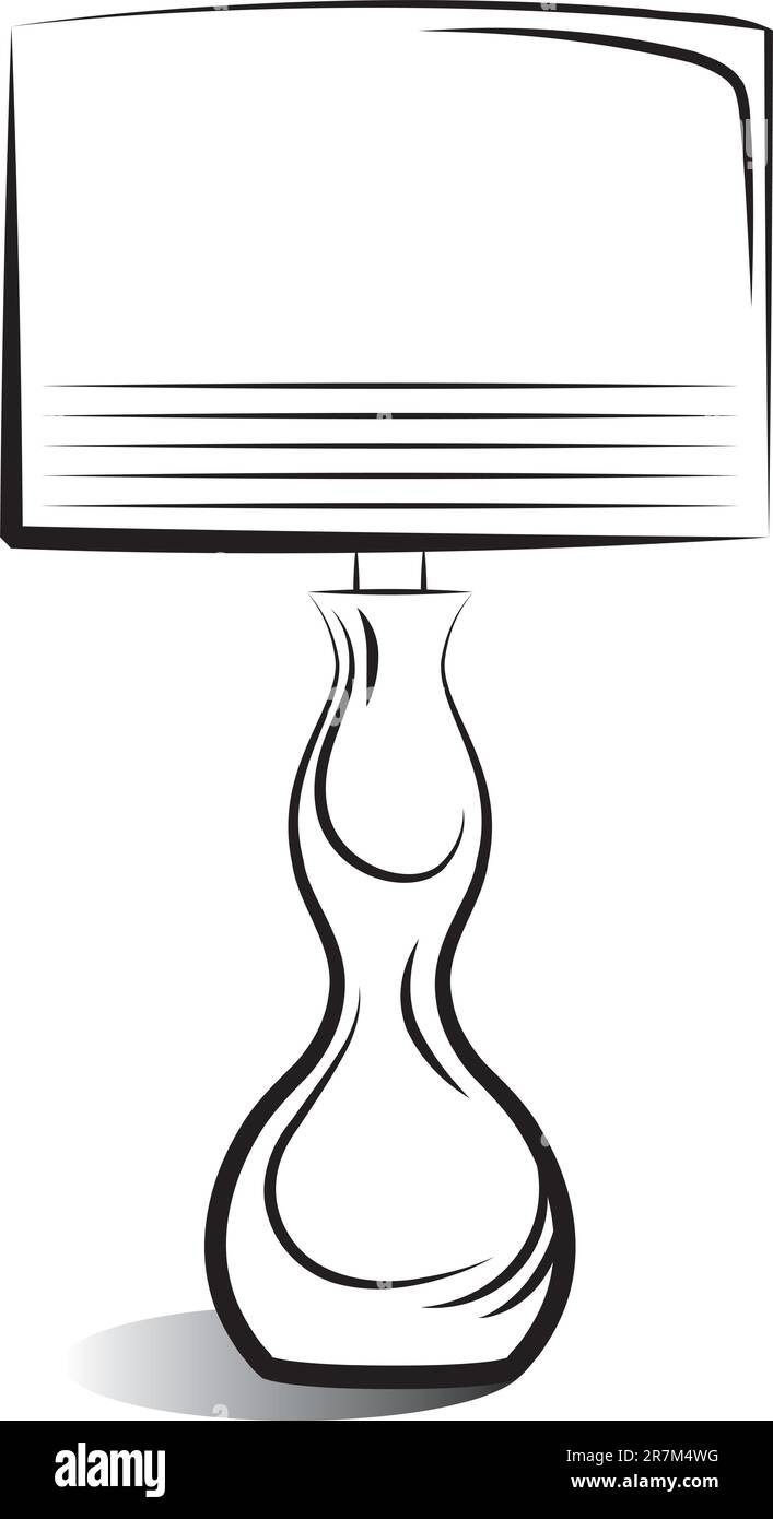 drawing of the lamp on white background, vector illustration Stock ...
