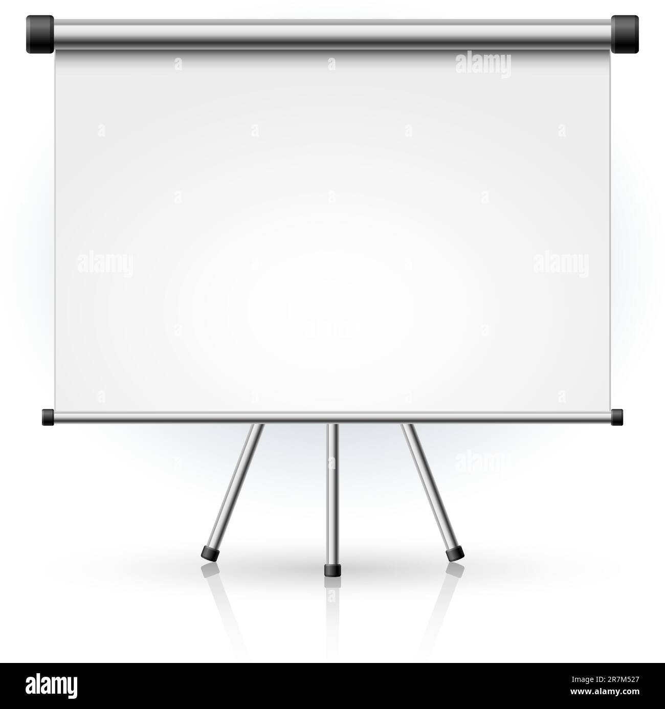 Blank portable projection screen over white background for design Stock ...