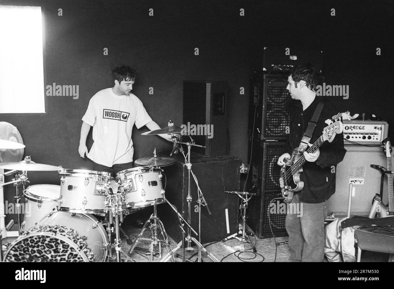 Dafydd and Guto of Super Furry Animals rehearsing their second album ...