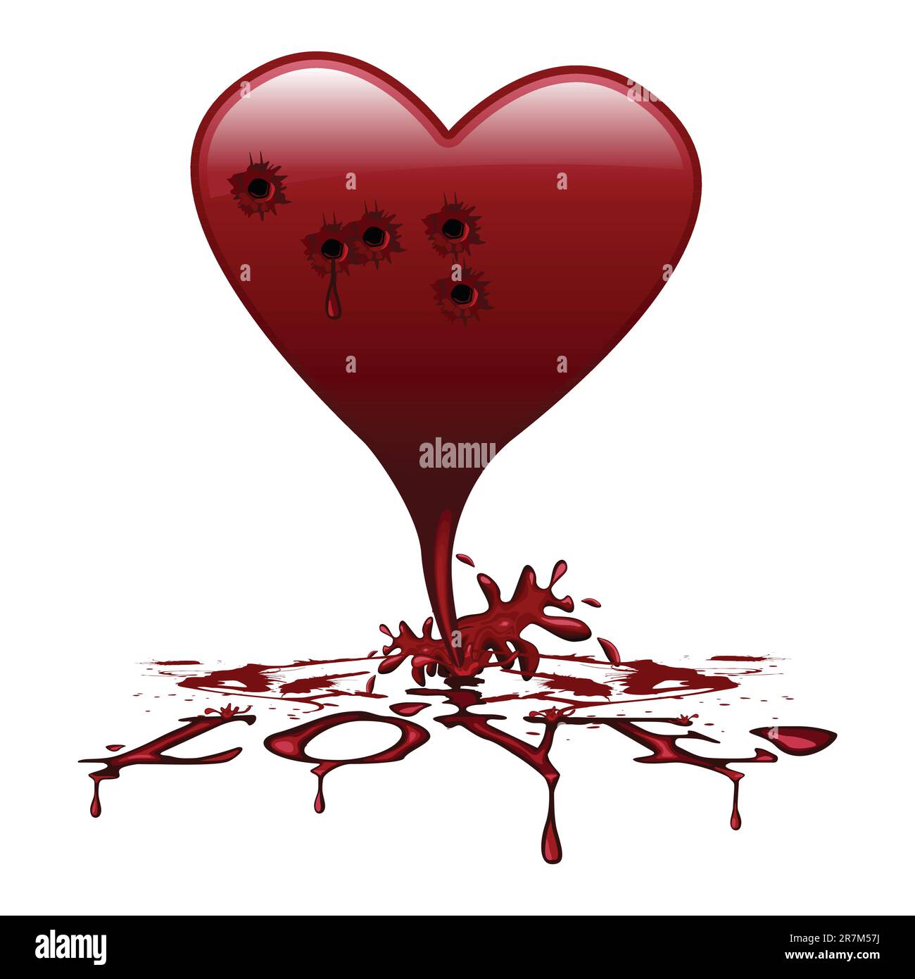 Broken bleeding heart symbol love Cut Out Stock Images & Pictures - Alamy