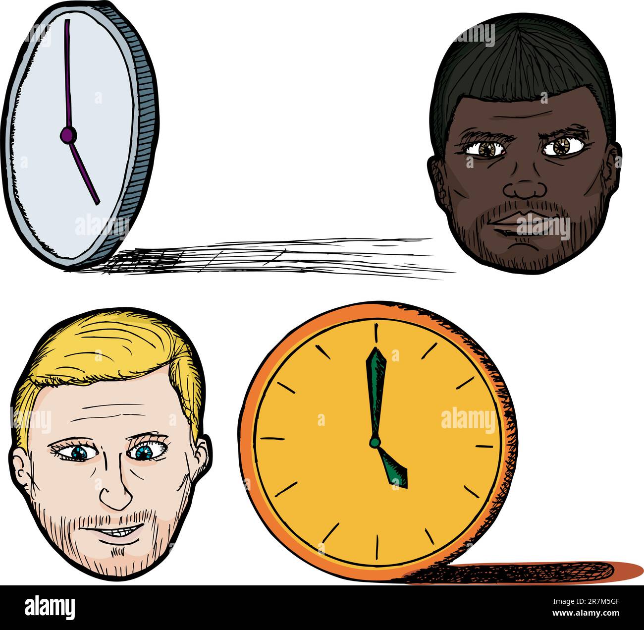 Set of wordplay illustrations of a five 'o clock shadow Stock Vector ...