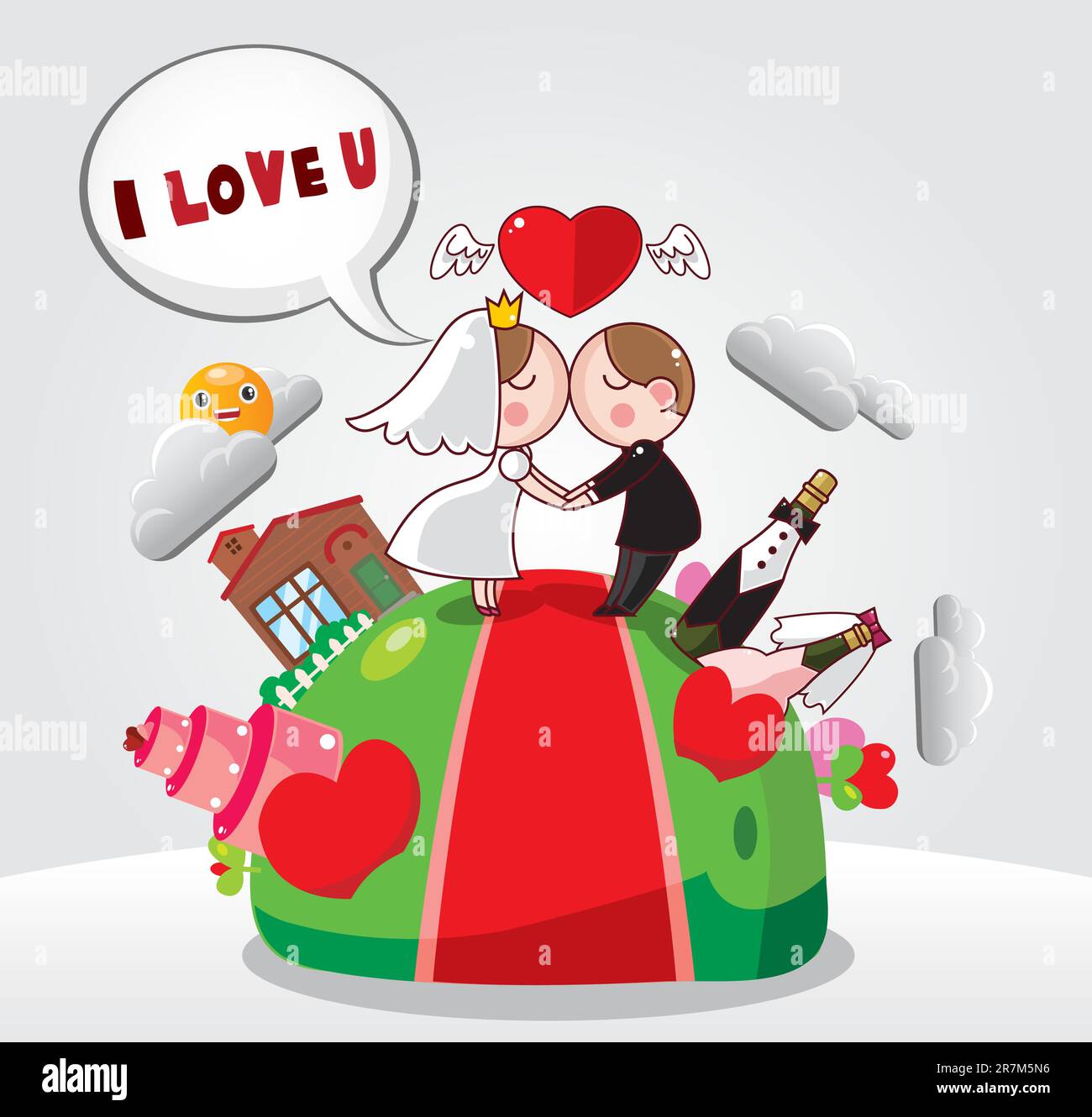 cartoon wedding card Stock Vector Image & Art - Alamy