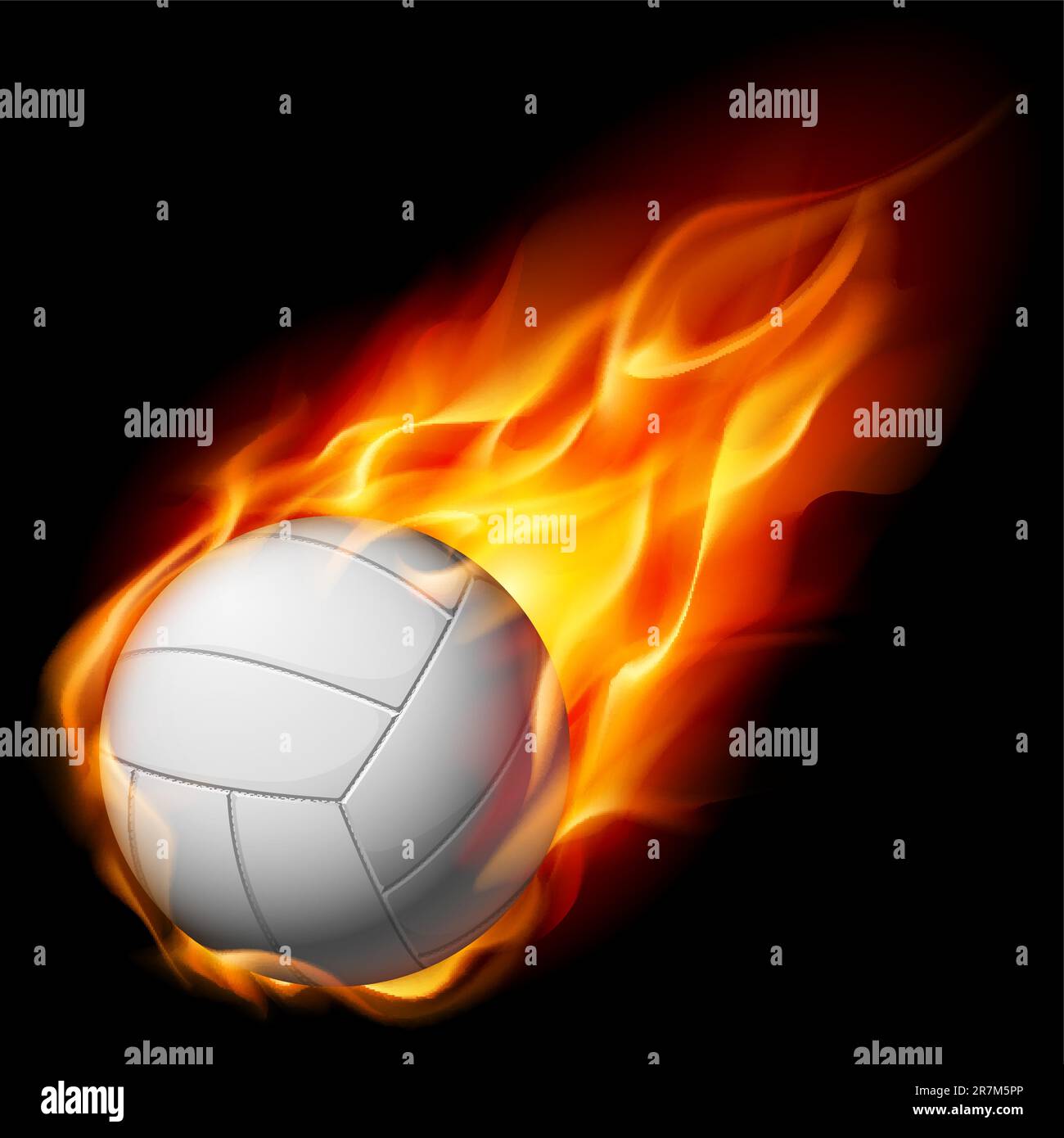 Fire volleyball. Illustration on white background Stock Vector Image ...