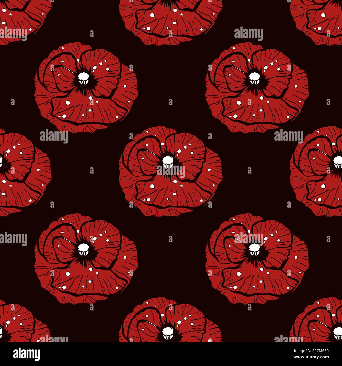 Simple poppy pattern. Vector illustration Stock Vector Image & Art - Alamy