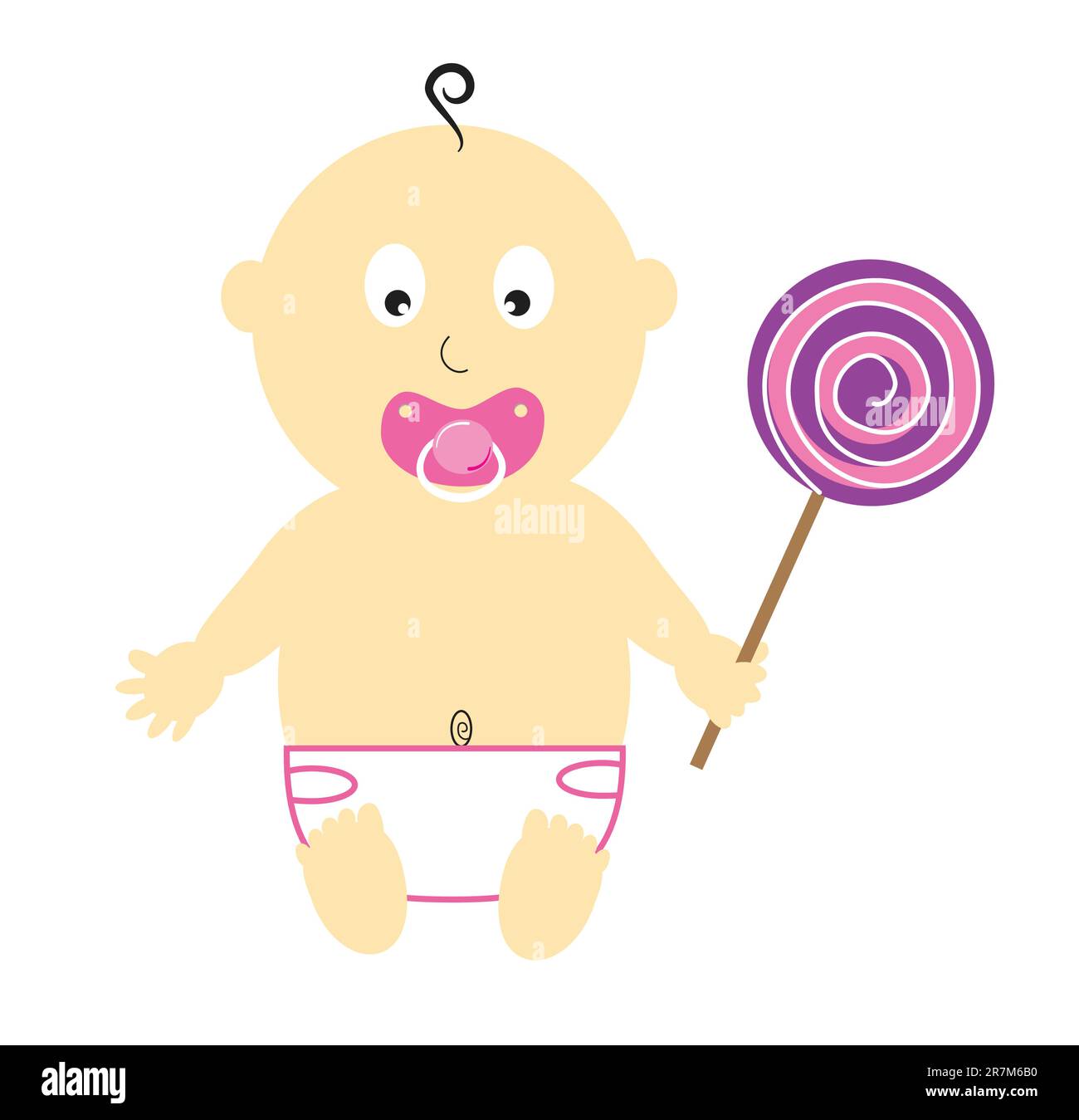 Baby girl with lollipop Stock Vector Image & Art - Alamy