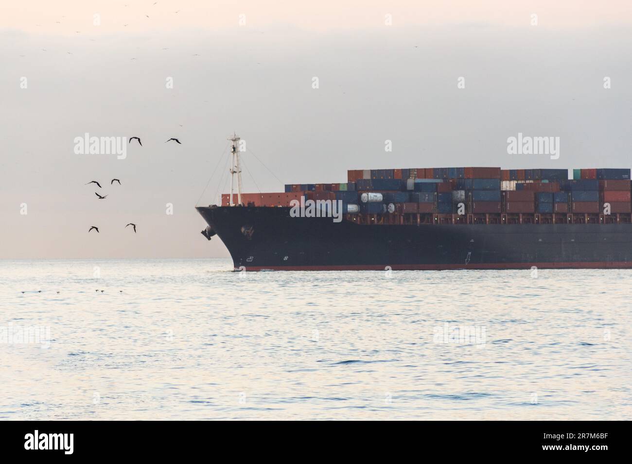 cargo ship sailing on Copacabana beach in Rio de Janeiro, Brazil Stock ...