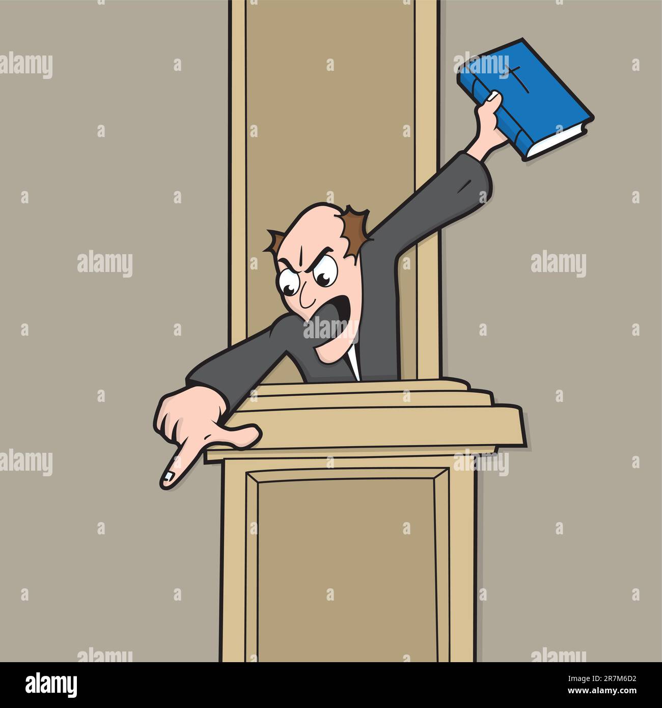 Helllfire and brimstone type preacher, shouting at his congregation ...