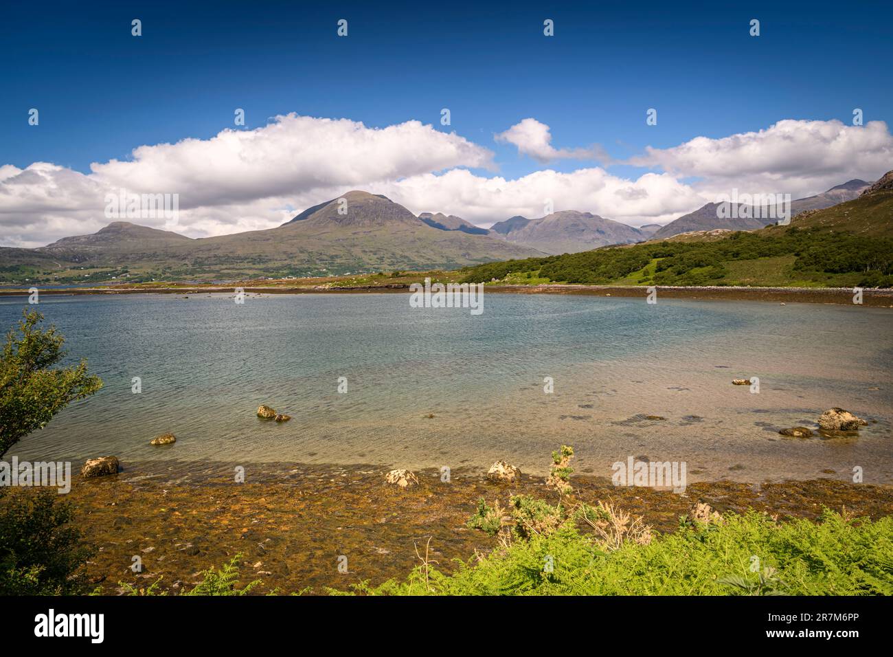A summer HDR landscape image of Beinn Alligin, Jewelled Hill, rising ...