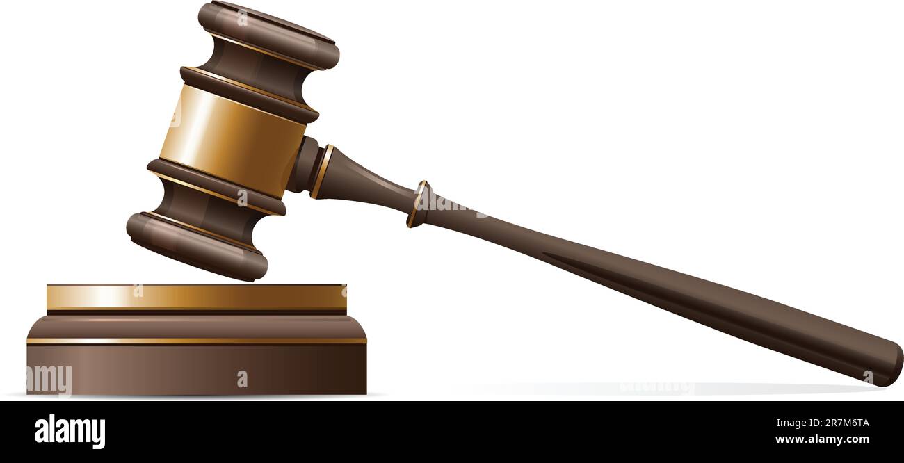 Judge gavel and sound block over white Stock Vector Image & Art - Alamy