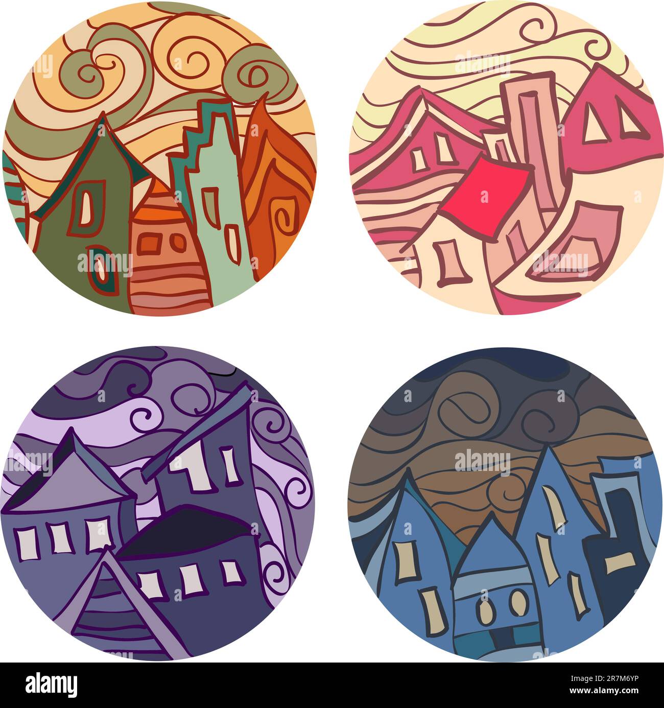 Houses and tower block Cut Out Stock Images & Pictures - Alamy