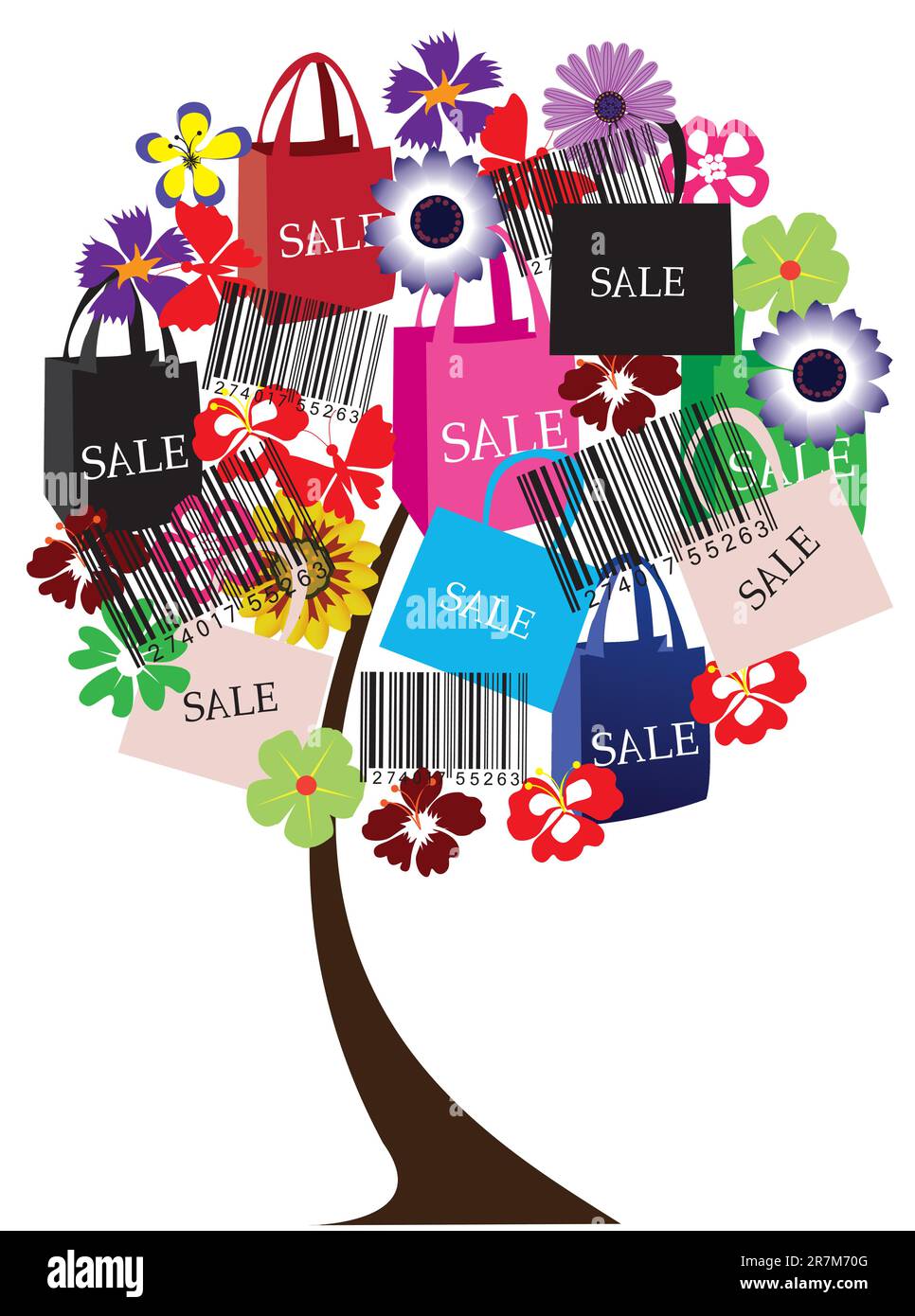 Vector illustration of a sale tree Stock Vector Image & Art - Alamy